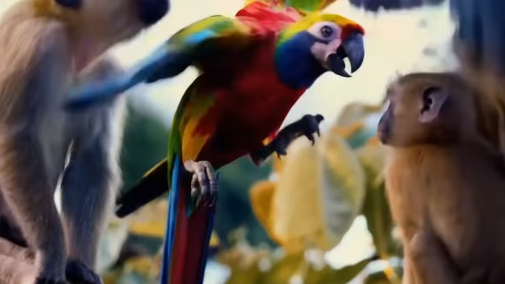 SoraPrompt: Parrot flying through Costa Rica jungle - Sweet Prompt