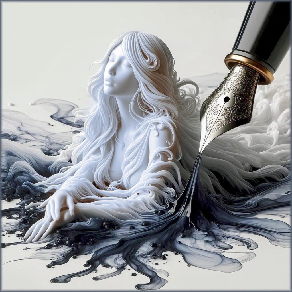 Dall-E Prompt: Ink figure of a pure spirit - Sweet Prompt