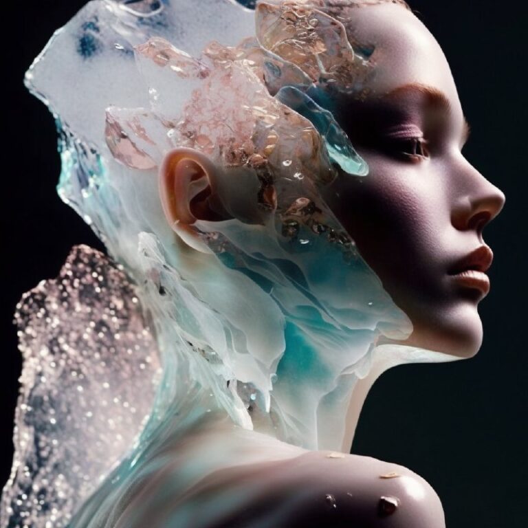 Midjourney Prompt: Beautiful human body with Clear Mineral and opal ...