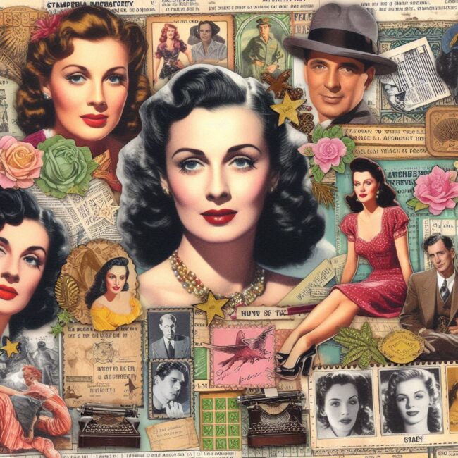Dall-E Prompt: 1940s Movie Stars Decoupage Sheet Design - Sweet Prompt