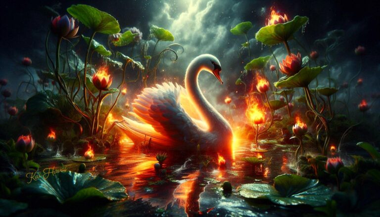 Dall-E Prompt: Organic Fire Swan Glowing Symbiosis Design - Sweet Prompt