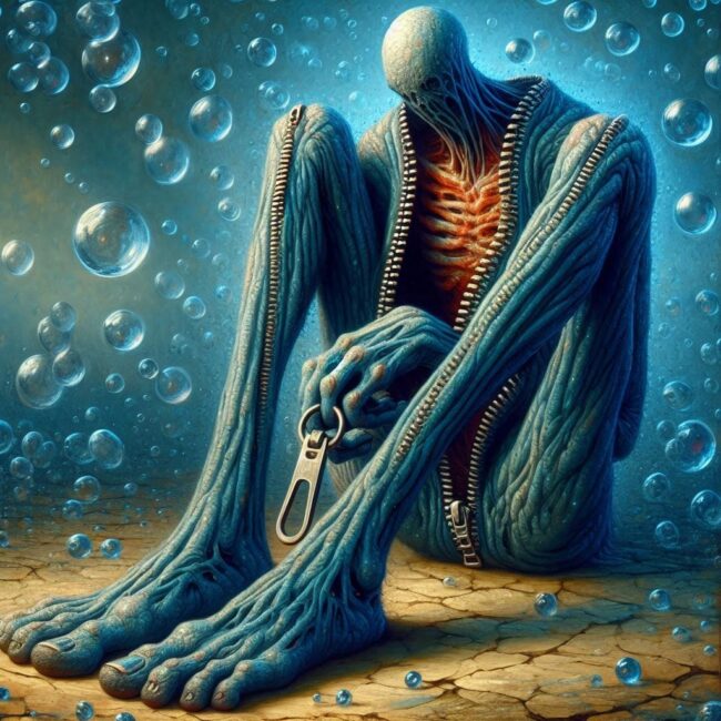Dall-E Prompt: Surreal Zipperman Wrapped in Bony Claws - Sweet Prompt
