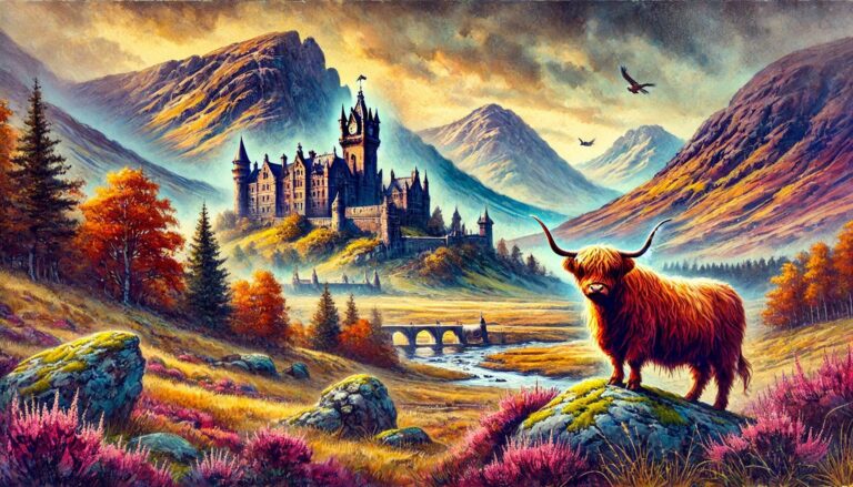 Dall-E Prompt: Dramatic Scottish Landscape with Castle - Sweet Prompt