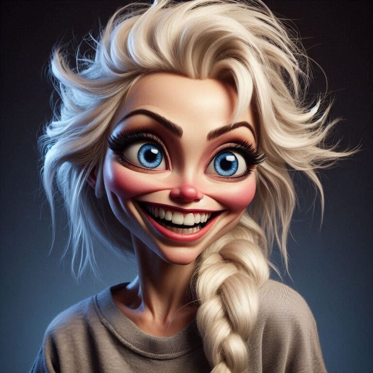 Dall-E Prompt: Realistic Caricature of Princess Elsa - Sweet Prompt