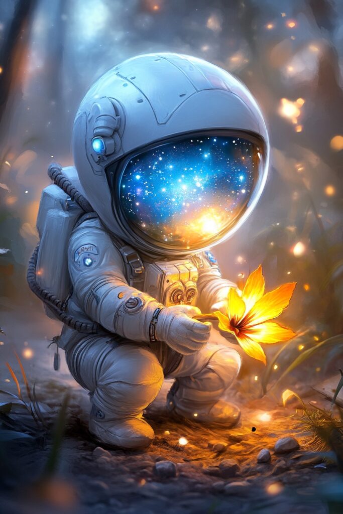 Midjourney Prompt: Cute Chibi Kawaii Astronaut Painting - Sweet Prompt