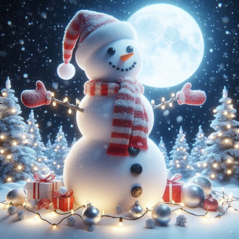Dall-E Prompt: Realistic Snowman with Snow Arms and Christmas Lights ...