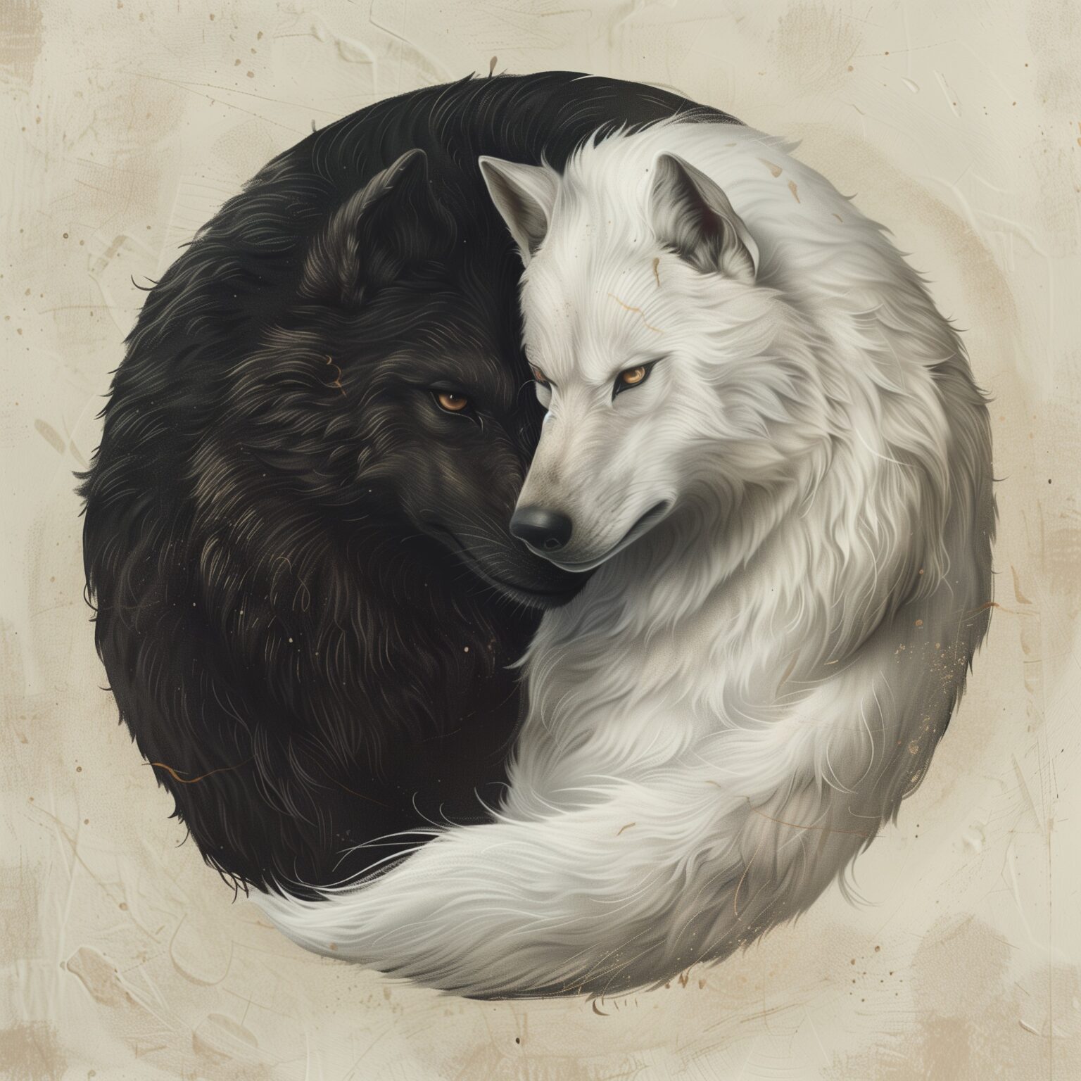 Midjourney Prompt: Wolf Yin Yang Symbol Concept - Sweet Prompt