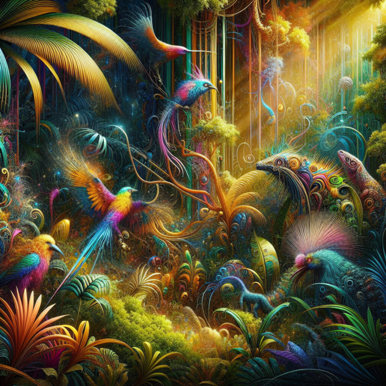 Dall-E Prompt: Vibrant Abstract Jungle Scene Creation - Sweet Prompt