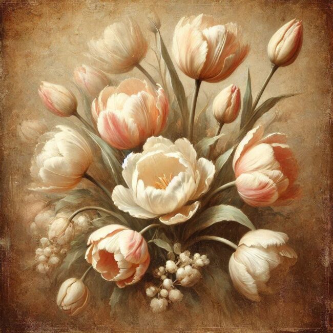 Dall-E Prompt: Antique Tulip Oil Portrait Painting - Sweet Prompt